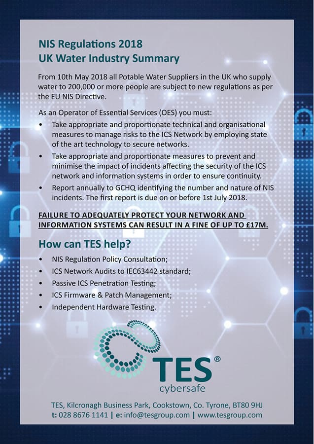UK Water Industry & The New NIS Regulations - TES Group